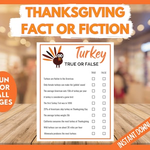 Thanksgiving Turkey True or False, Fact or Fiction, Thanksgiving ...
