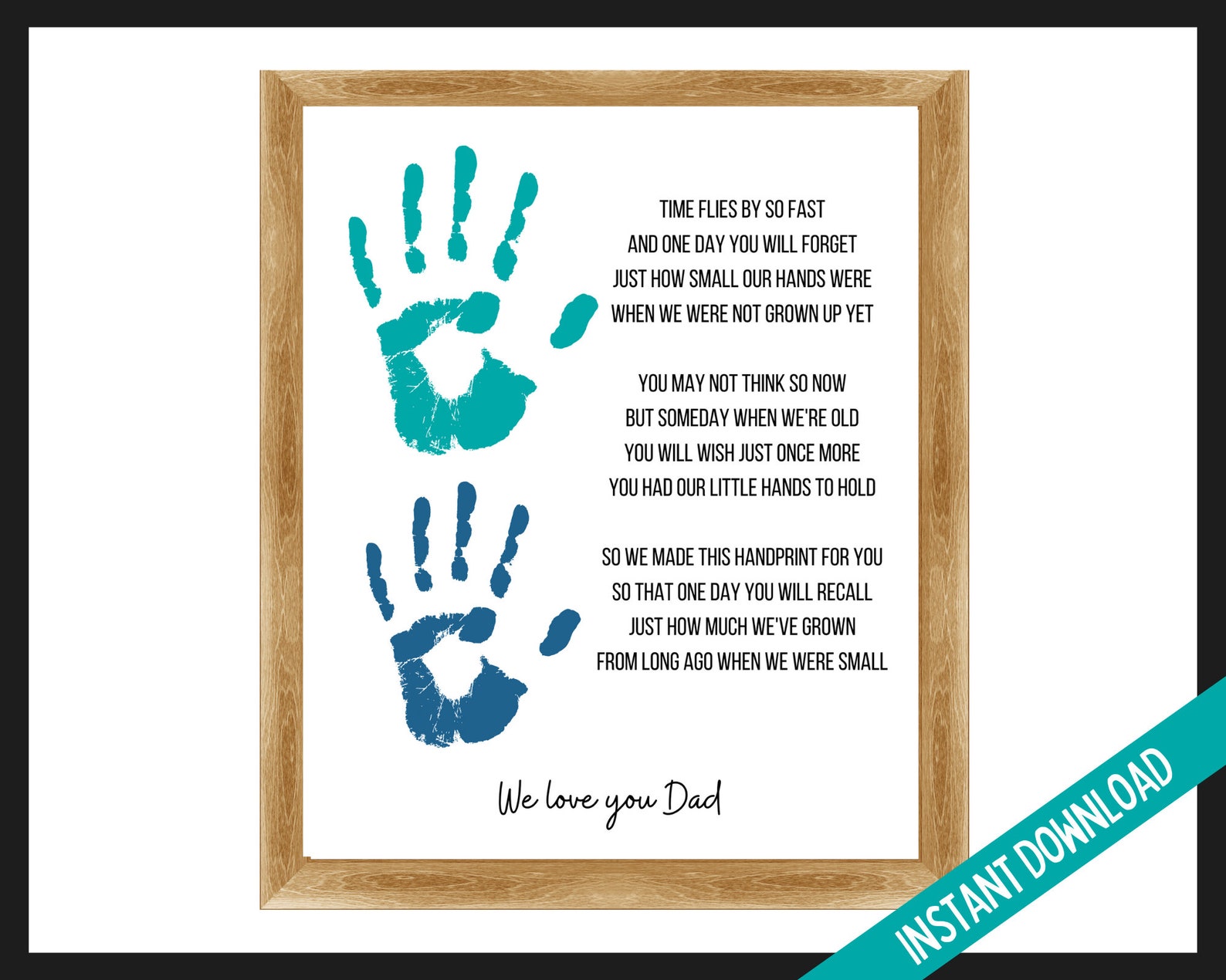 Dad Handprint Poem Father's Day Gift Handprint Art for - Etsy