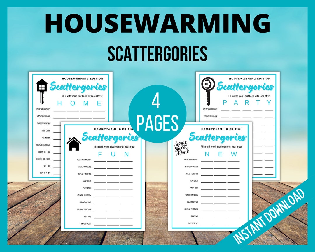 Housewarming Printable Game, Housewarming Scattergories, New House ...