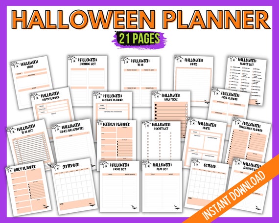 Halloween Planner, Halloween Printable Party Planner, Halloween ...