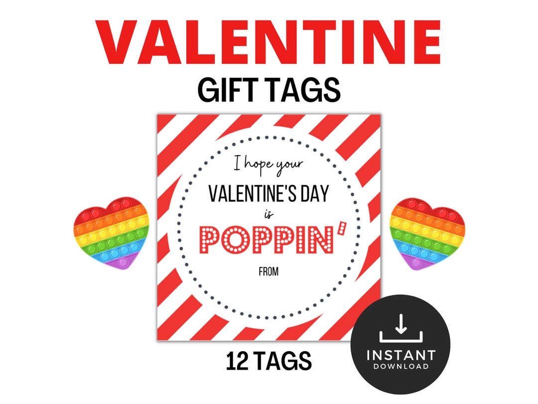 Popit Valentine Tag, Valentines Day Pop It Gift Tags, Valentines Day ...