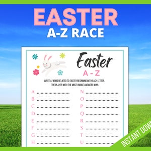 Easter A-Z Game, Easter Activities for Kids, Teen and Adults, Printable ...