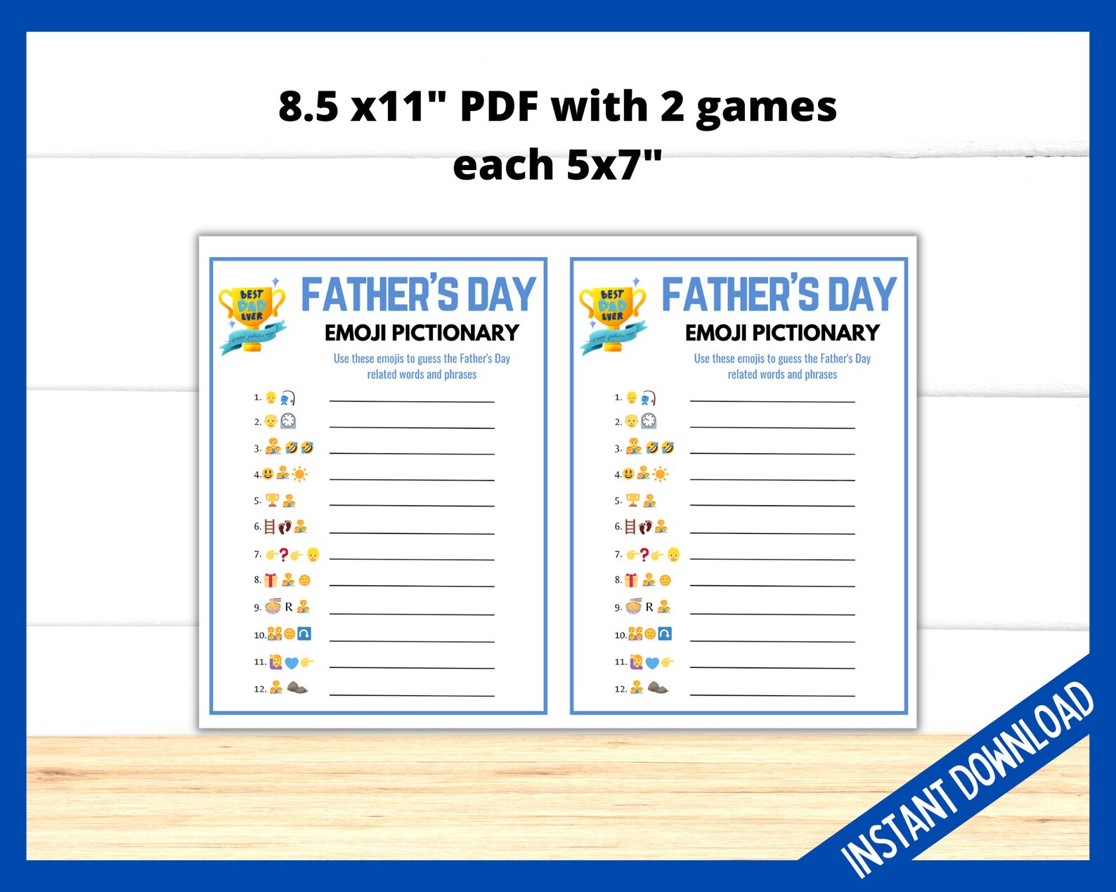 Father's Day Emoji Pictionary Dad Game Fathers Day - Etsy