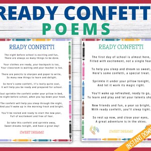 Ready Confetti Poem, Ready Confetti for Teachers to Give Children for ...