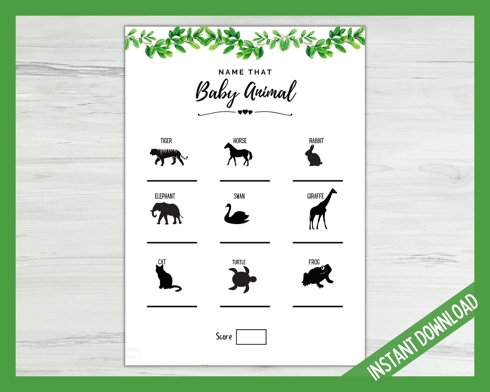 Baby Shower Animal Game Guess Baby Animal Game Name the Baby - Etsy