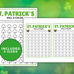 Roll and Color St Patricks Day Printable Game, St Patrick's Activity ...