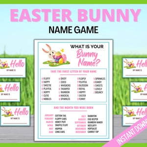 What is Your Easter Bunny Name, Printable Easter Games Kids Printable ...
