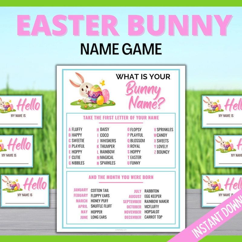 Name That Bunny Game - Etsy