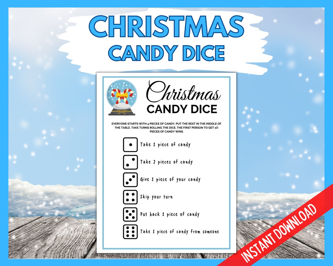Christmas Candy Dice Game, Fun Christmas Game, Xmas Party Game, Fun ...
