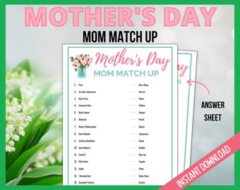 Printable Mother's Day Celebrity Moms Game Famous - Etsy