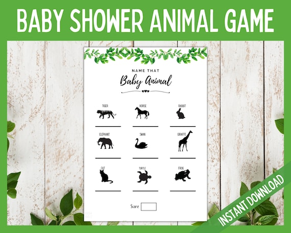 Baby Shower Animal Game, Guess Baby Animal Game, Name the Baby Animal ...