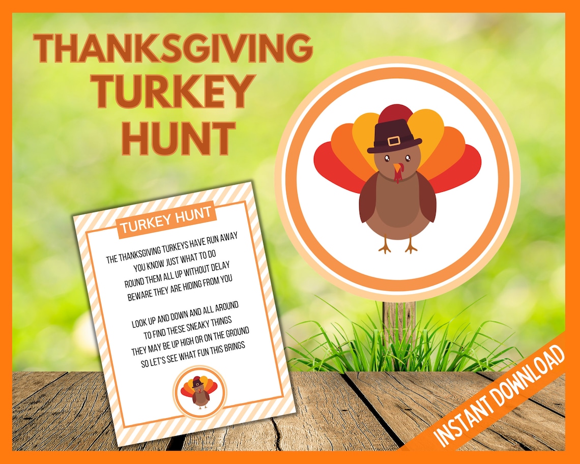 Thanksgiving Turkey Hunt Thanksgiving Printable Games - Etsy