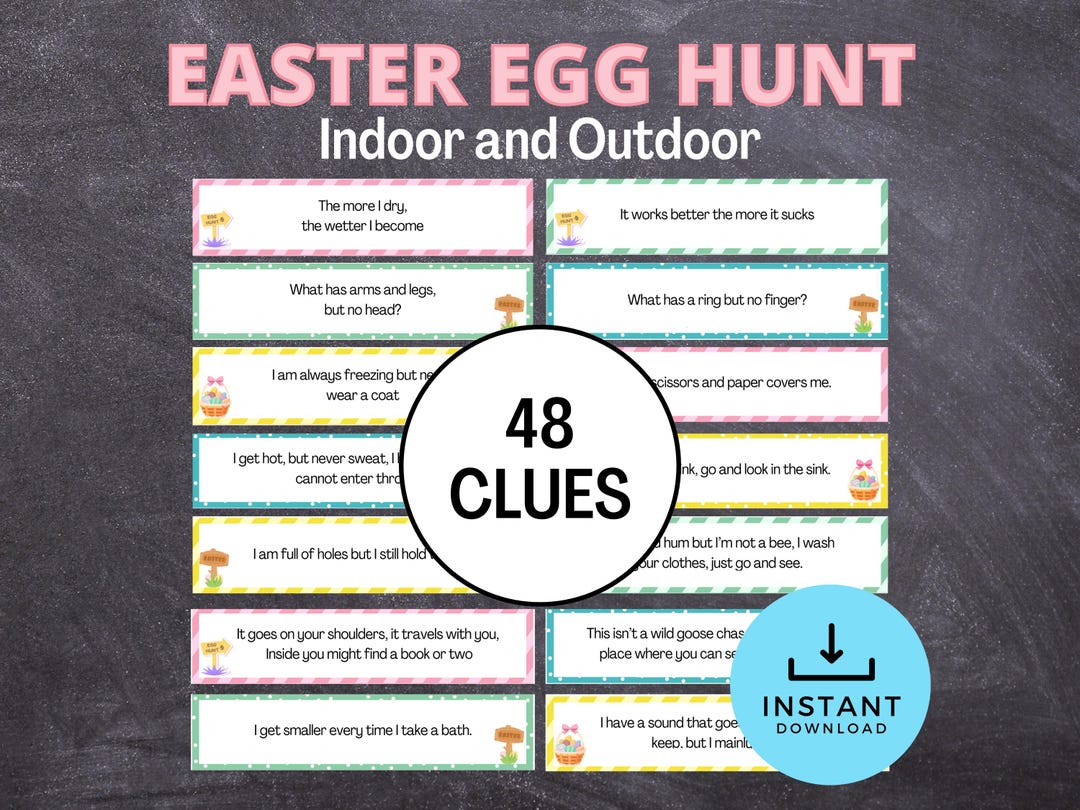 Easter Treasure Hunt for Teens, Easter Egg Scavenger Hunt for Older ...