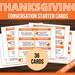 Thanksgiving Conversation Starter Question Cards, Thanksgiving Table ...