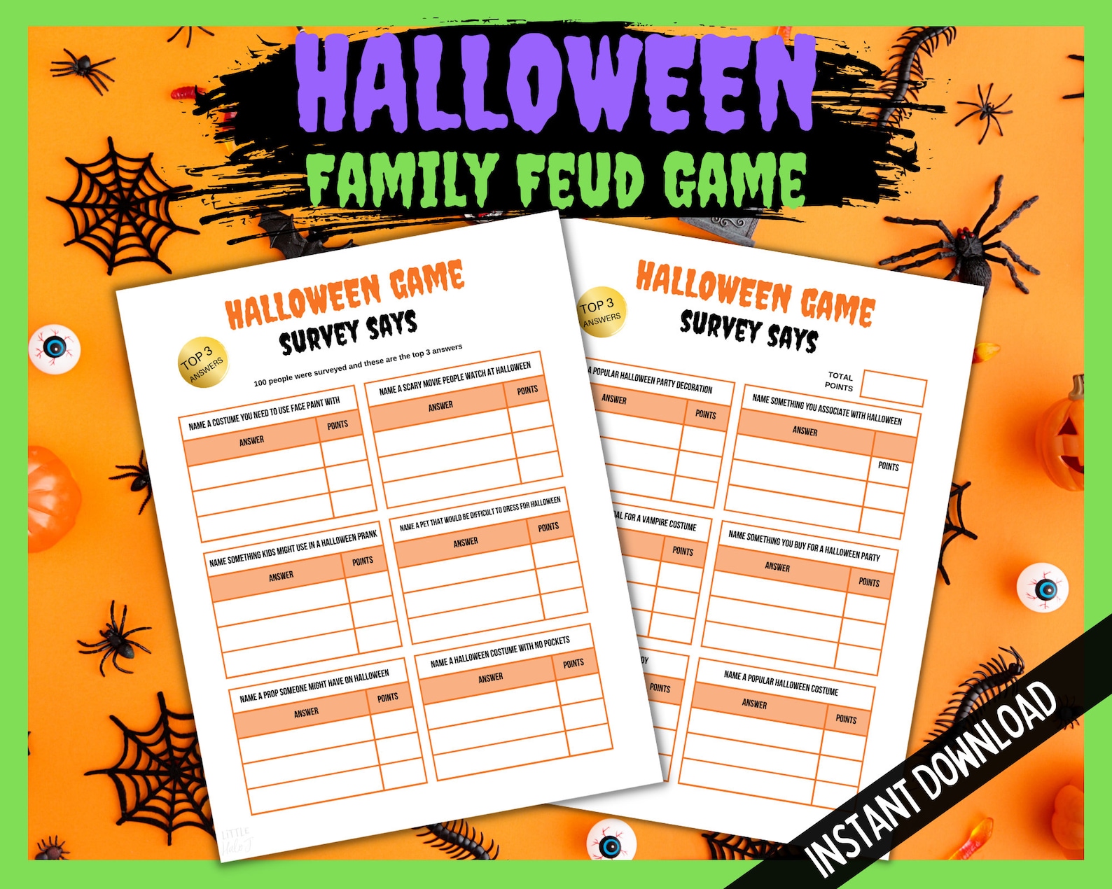 Halloween Family Feud Game Halloween Feud Halloween Party - Etsy