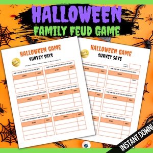 Halloween Family Feud Game Halloween Feud Halloween Party - Etsy
