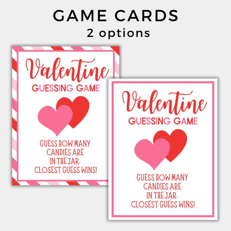 Valentines Guessing Game, Guess the Candies in the Jar, Printable ...