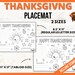Thanksgiving Placemat, Happy Thanksgiving Activity, Thanksgiving ...