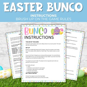 Easter Bunco Printable Party Pack and Scorecards, Bunco Game Rules ...