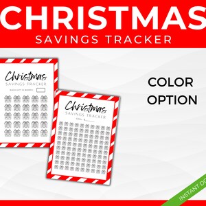 Christmas Savings Tracker, Printable Christmas Money Challenge, Holiday ...