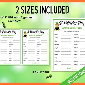 St Patricks Day Word Scramble, St Paddy's Day Word Unscramble Game, St ...