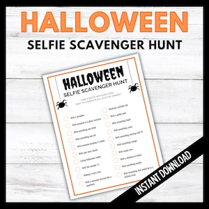 Halloween Selfie Photo Scavenger Hunt, Printable Halloween Game, Teen ...
