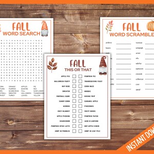 Fall Games Bundle, Printable Autumn Activity, Fall Time Fun ...