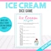 Ice Cream Dice Game, Sleepover Ice Cream Game, Icecream Sundae Game ...