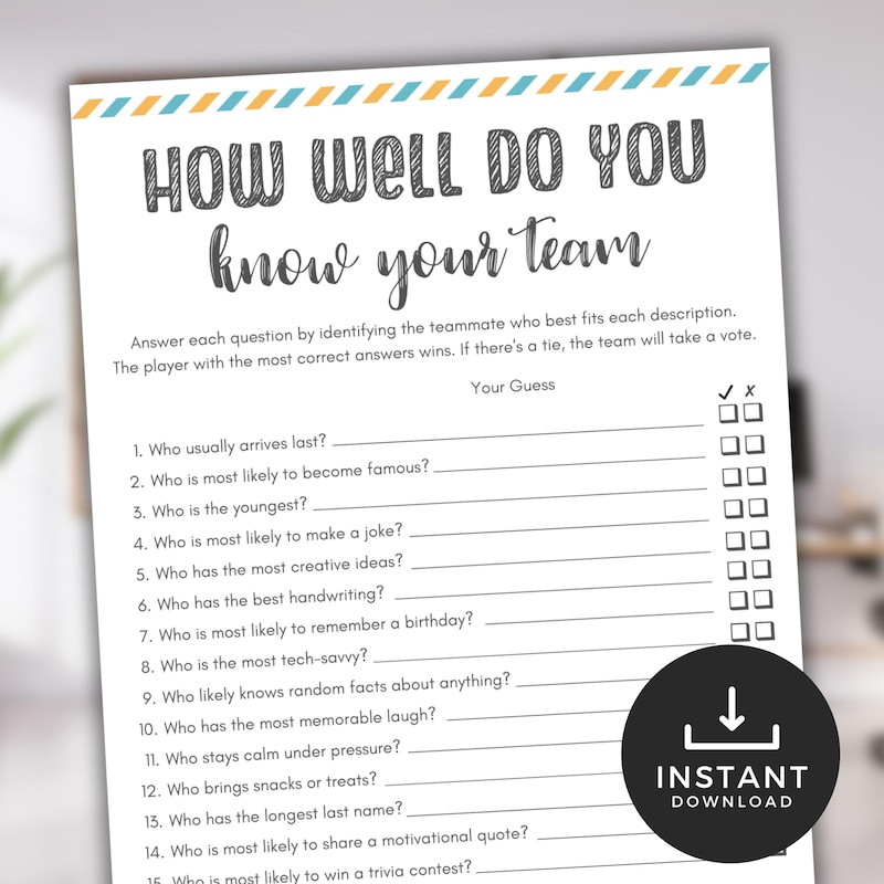 Employee Ice Breaker - Etsy