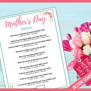 Mother's Day Trivia, Printable Mothers Day Games for Kids and Adults ...