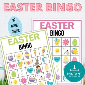 Easter Bingo, Kids Easter Activity, Printable Easter Party Games ...