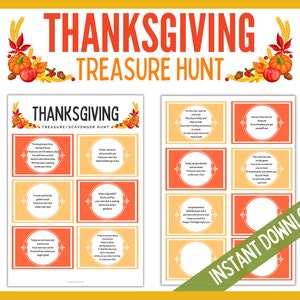 Thanksgiving Treasure Hunt Clues, Thanksgiving Riddles, Thanksgiving ...