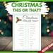 Christmas This or That, Would You Rather Game, Printable Christmas ...