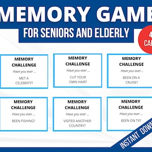 Memory Game for Seniors, Elderly Printable Game, Alzheimers Activity ...