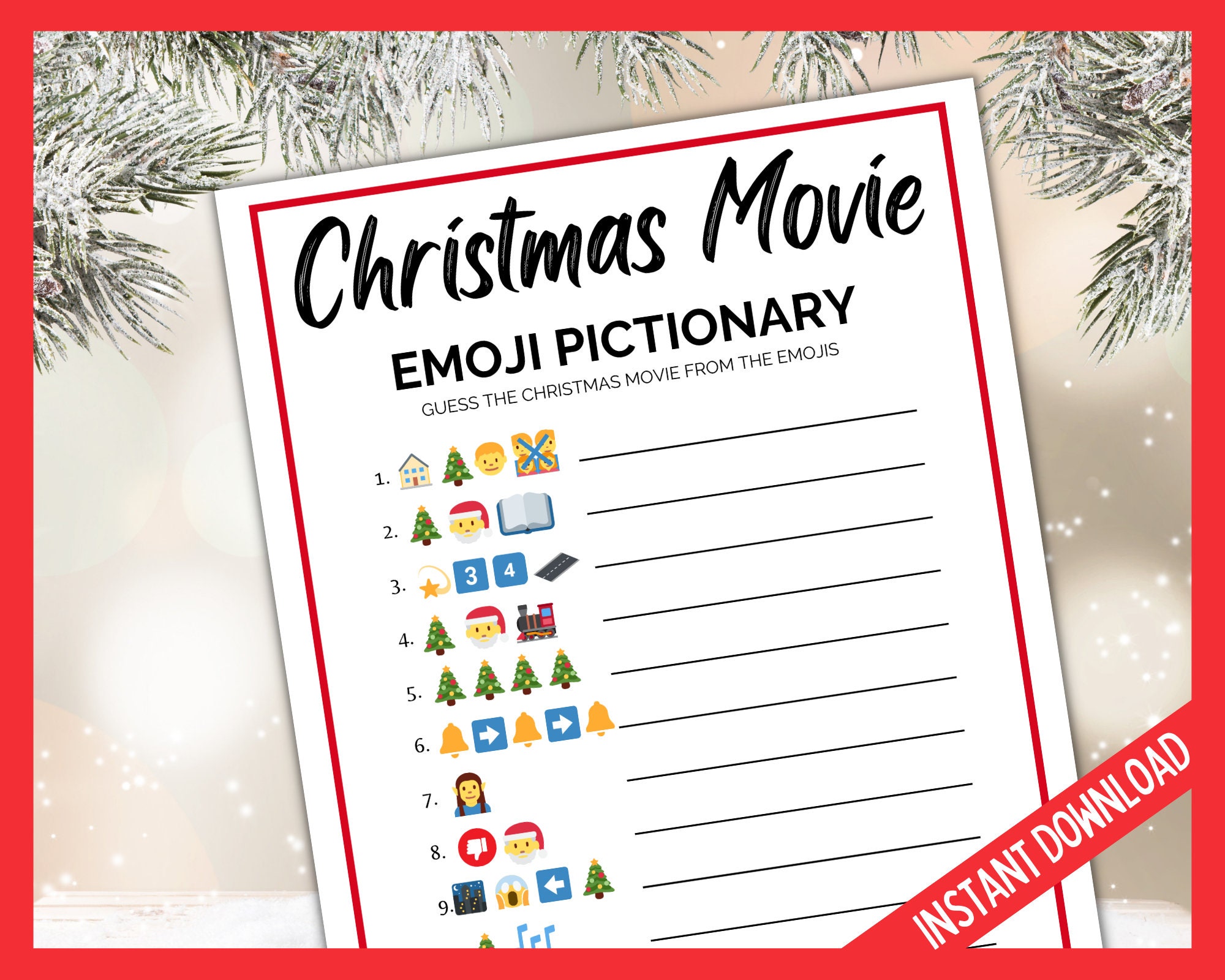 Christmas Emoji Pictionary Game Bundle, Fun Christmas Game, Xmas Emoji ...