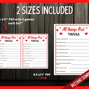 Valentines Day Color Red Trivia Game, Kids Valentines Classroom ...