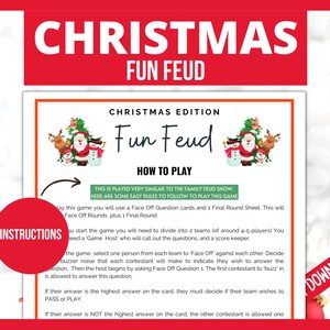 Christmas Feud Game, Printable Family Game, Christmas Friendly Feud ...