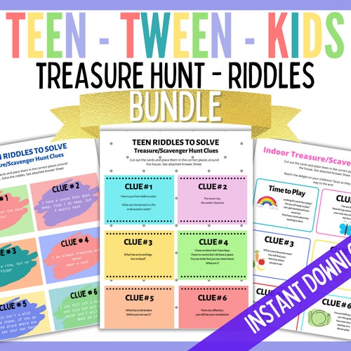 Teen Tween and Kids Scavenger Hunt Bundle Treasure Hunt - Etsy