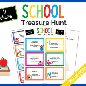 School Treasure Hunt Clues, Classroom Treasure Hunt Clues, School ...