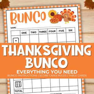 Thanksgiving Bunco, Fall Bunco Printable Party Pack and Scorecards ...