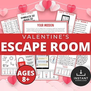 Valentines Day Escape Room, Printable Treasure Hunt, Kids Valentines ...