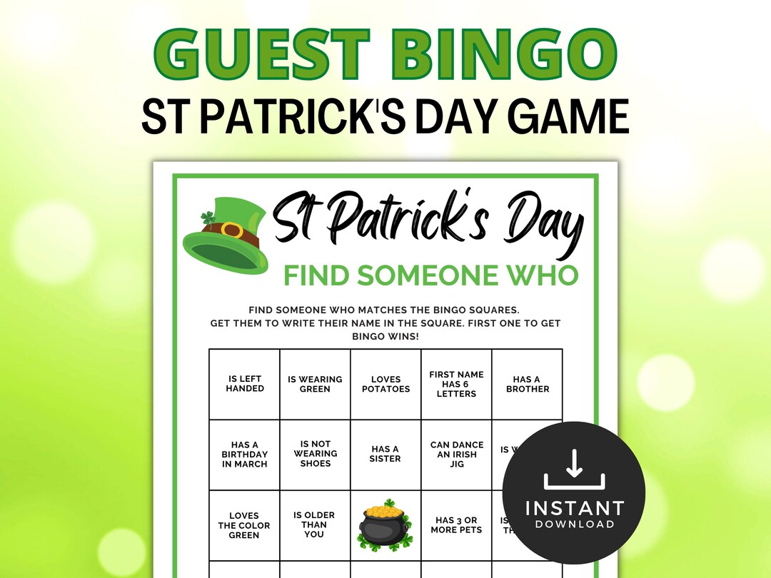 St Patricks Day Find the Guest, St Patricks Day Games, St Patricks Day ...
