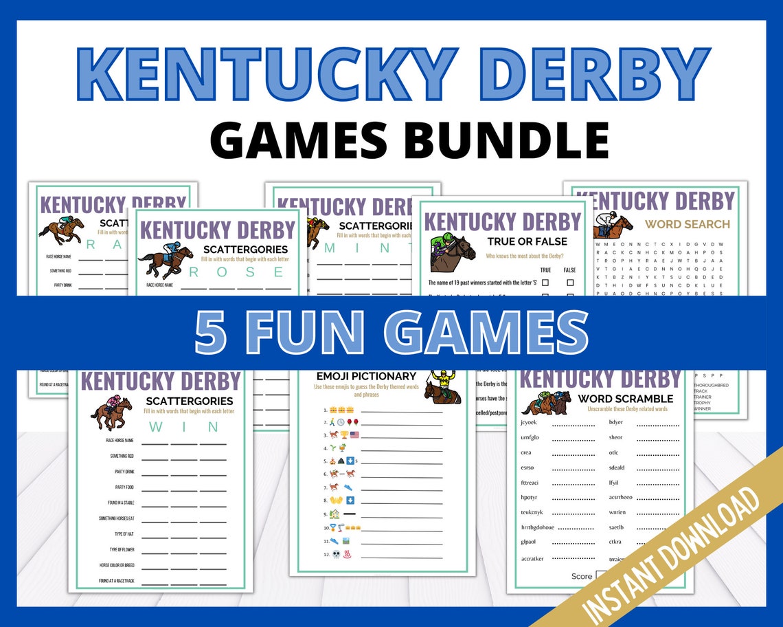 Kentucky Derby Printable Games Bundle Triple Crown Party - Etsy