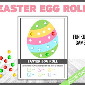 Kids Easter Egg Roll Game, Easter Kids Games Printable , Easter Egg ...
