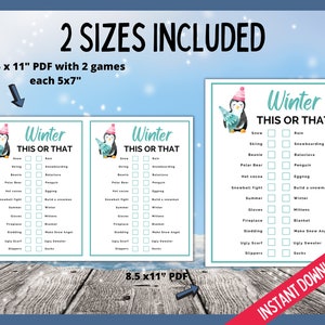 Winter This or That, Wintertime Activity, Cold Weather Fun Game for ...