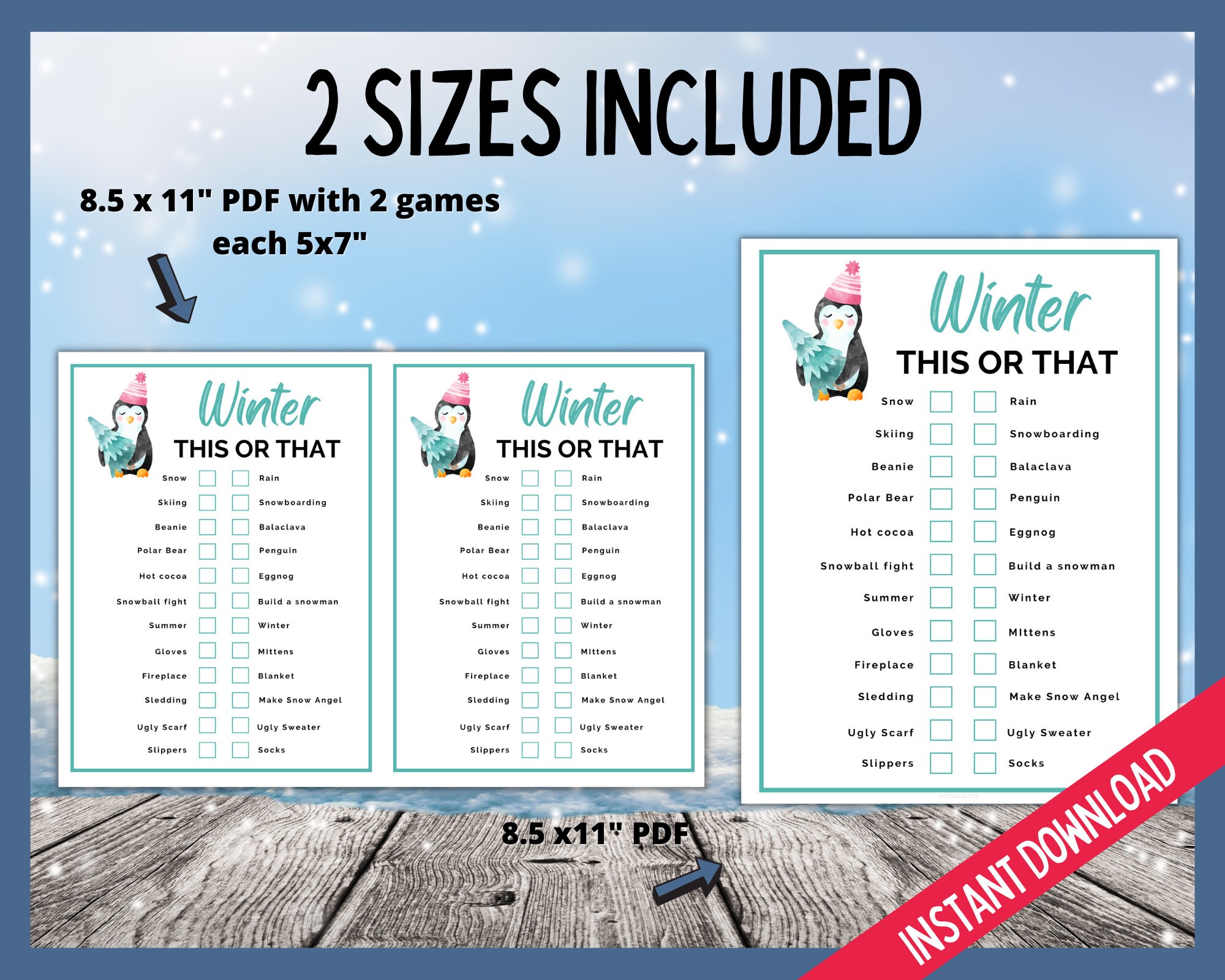 Winter This or That, Wintertime Activity, Cold Weather Fun Game for ...