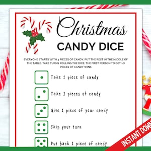 Christmas Candy Dice Game, Fun Christmas Game, Xmas Party Game, Fun ...