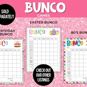 Easter Bunco Printable Party Pack and Scorecards, Bunco Game Rules ...