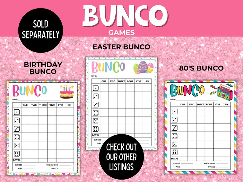 Wedding Bunco Printable Party Pack and Scorecards, Bunco Game Rules ...