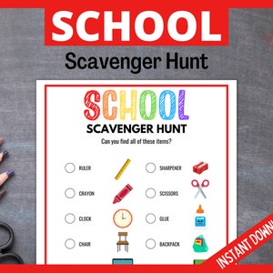 School Scavenger Hunt, Classroom Activity, School Treasure Hunt ...
